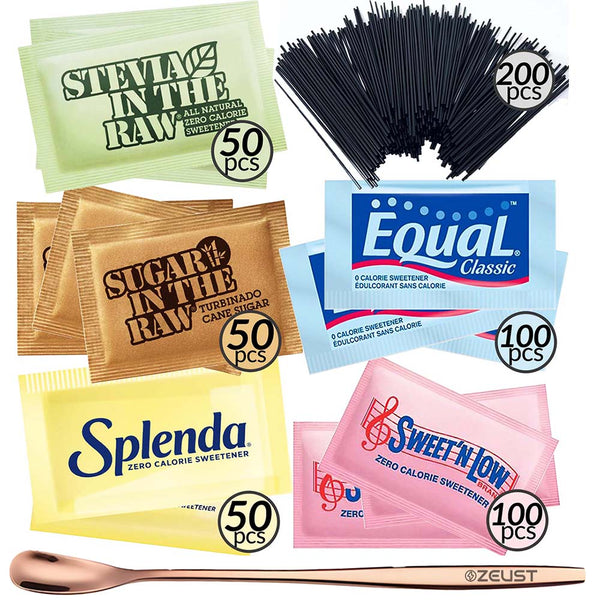 Sweetener and Sugar Packets for Coffee Variety Pack - 550 Count, With ...